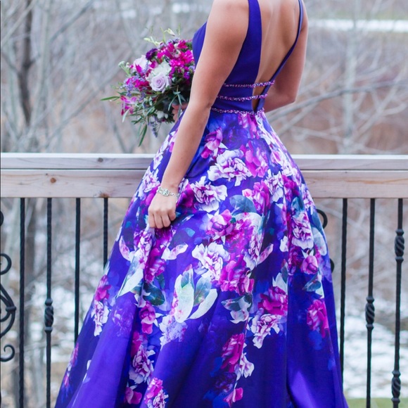Dresses | Purple Floral Prom Dress | Poshmark
